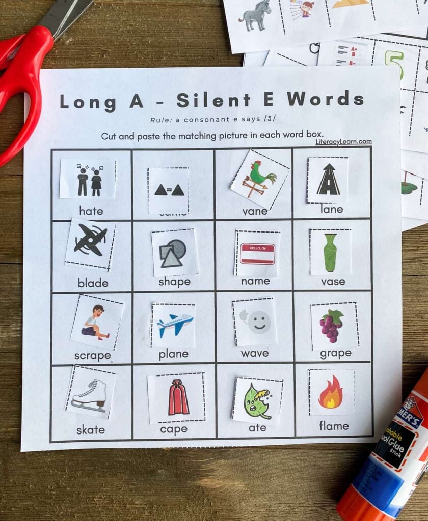 75+ Silent E Words List & Picture Match Worksheets - Literacy Learn