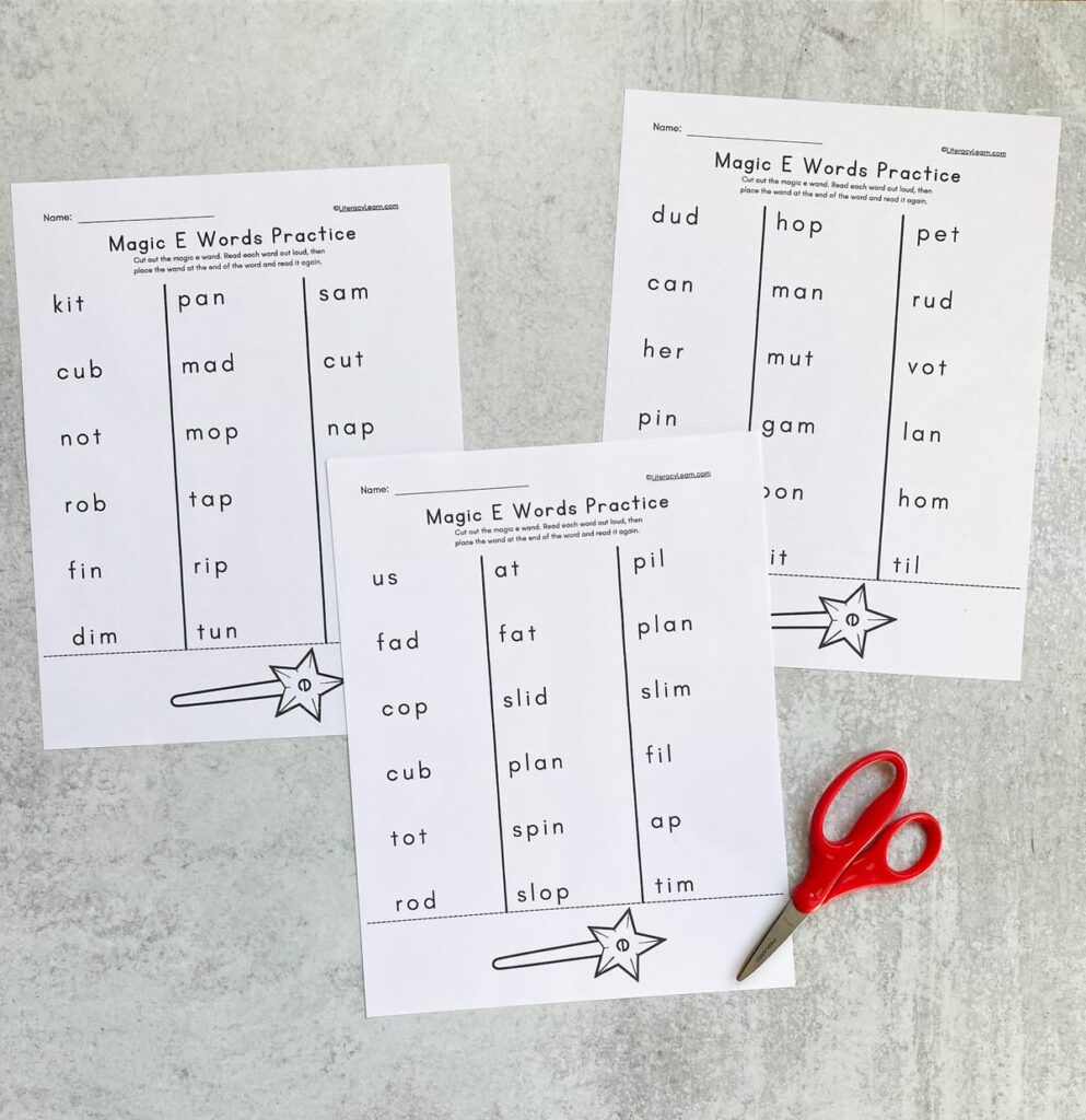 Magic Wand Silent E Worksheets - Literacy Learn