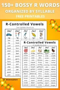 150+ R Controlled Vowel Words [Free Printable Lists] - Literacy Learn