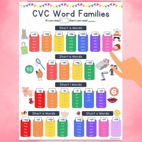 105+ CVC Word Families - List & Free Anchor Chart - Literacy Learn