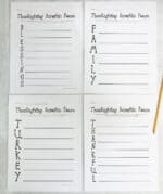 Thanksgiving Acrostic Poems - 4 Free Printables - Literacy Learn