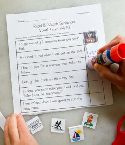 AI and AY Words: Read & Match Worksheets (FREE) - Literacy Learn