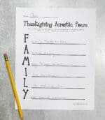Thanksgiving Acrostic Poems - 4 Free Printables - Literacy Learn