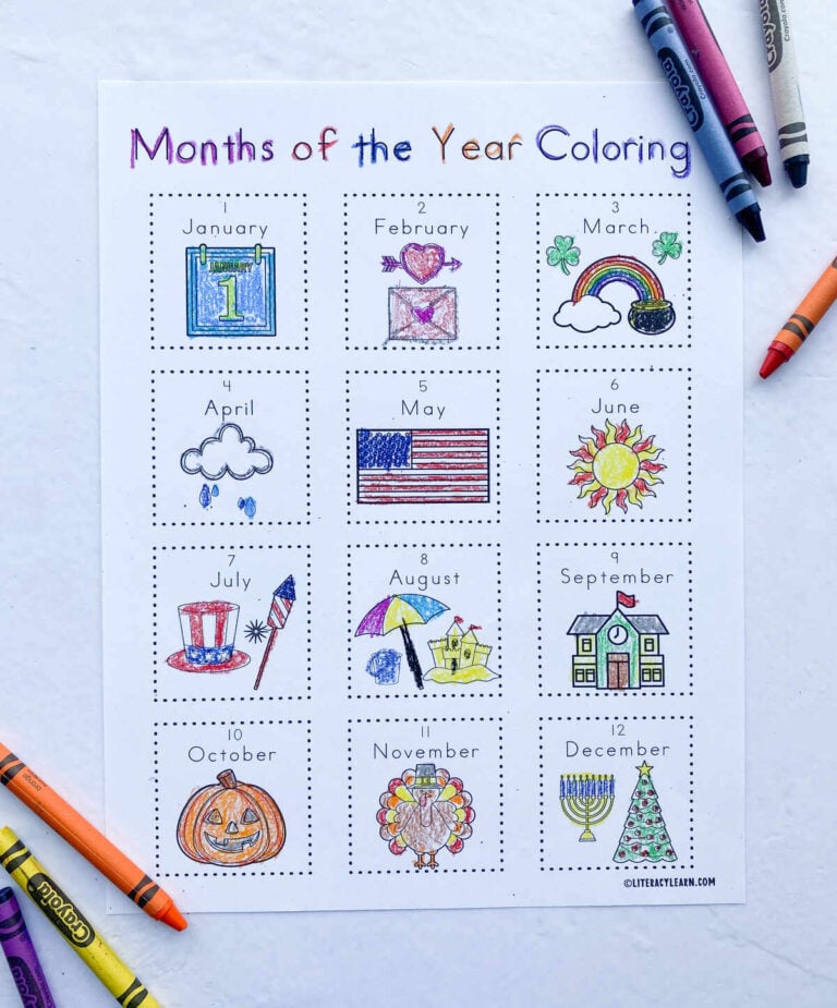Months of the Year Worksheets - 5 Free Printables - Literacy Learn
