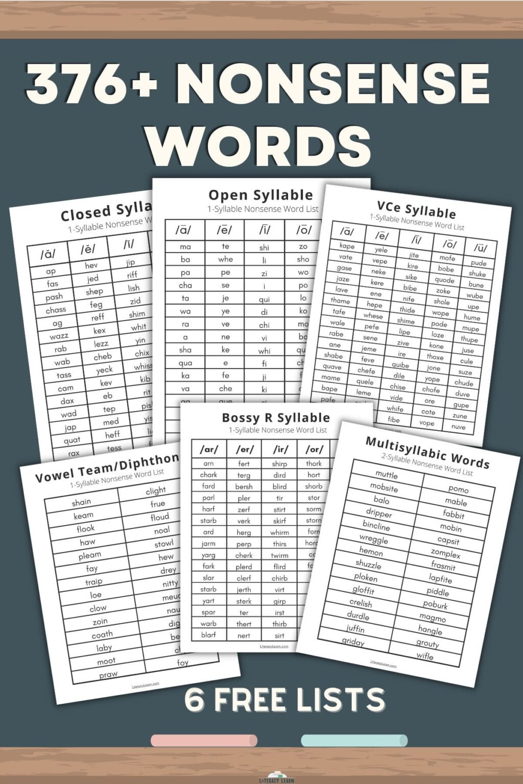 376 Nonsense Words Pseudowords 6 Free Lists Literacy Learn 376 Nonsense Words Pseudowords 6 Free Lists Literacy Learn