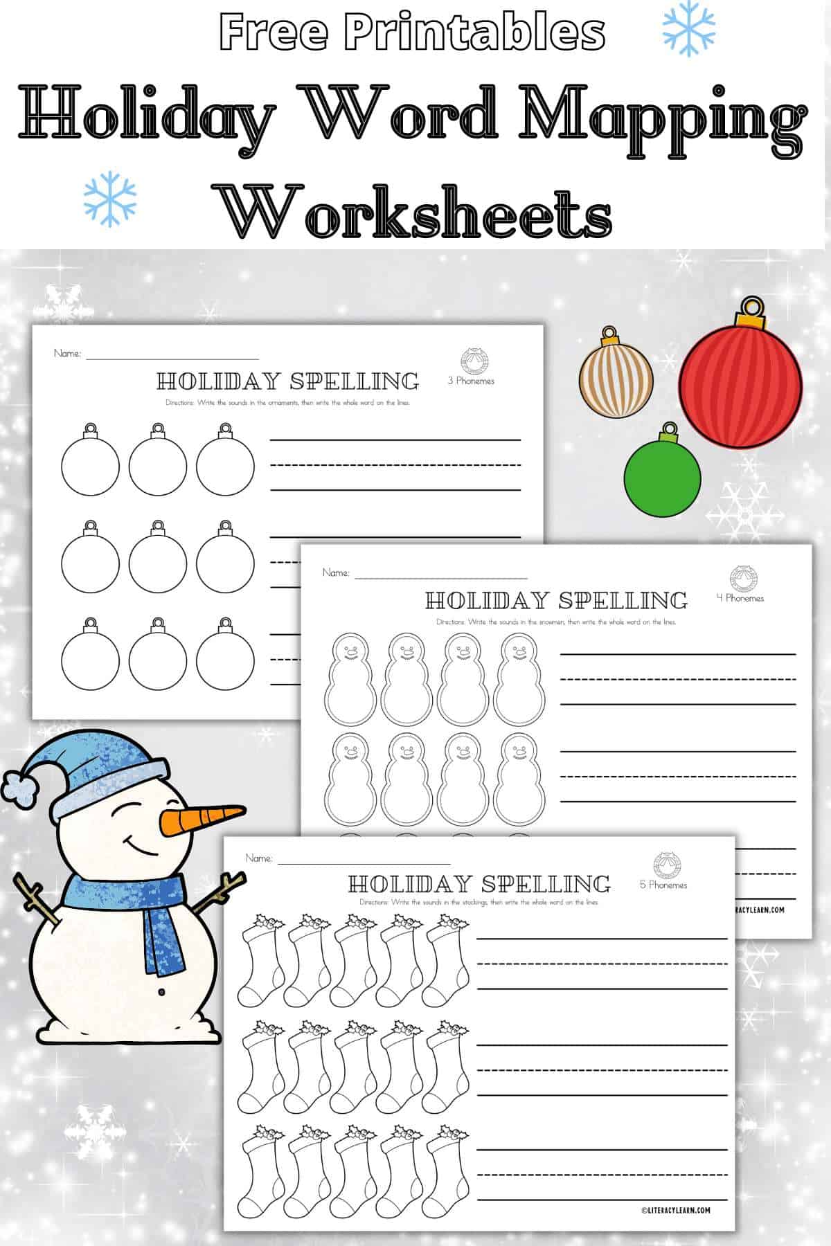 3 Free Holiday Word Mapping Worksheets - Literacy Learn