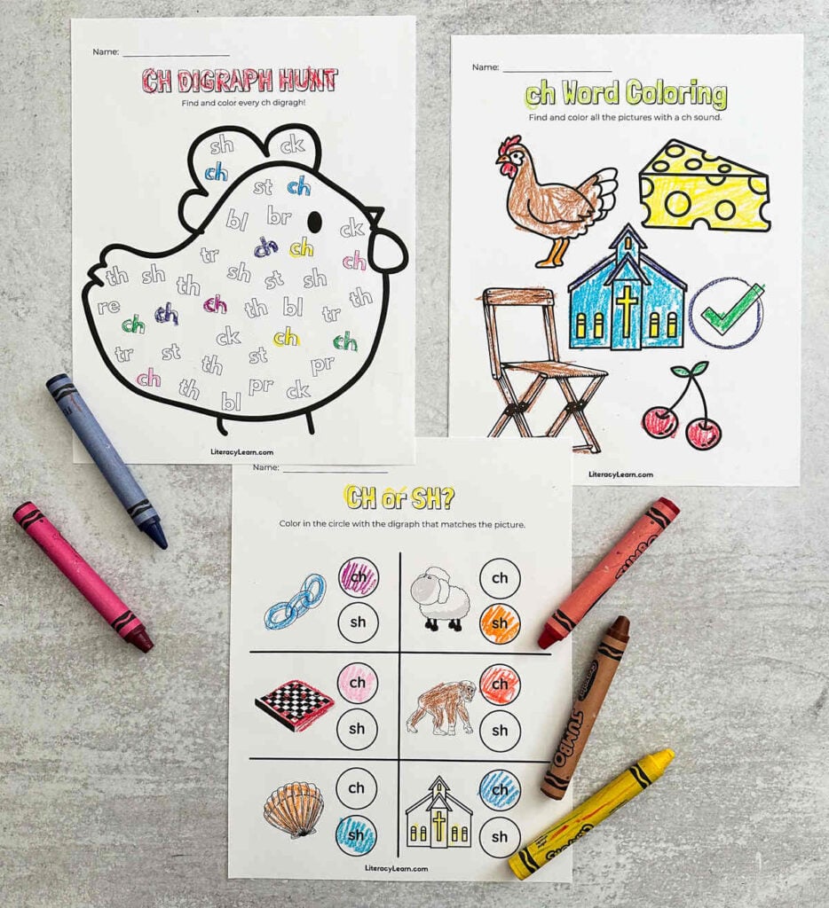 7 CH Worksheets for Digraph Learning - Literacy Learn