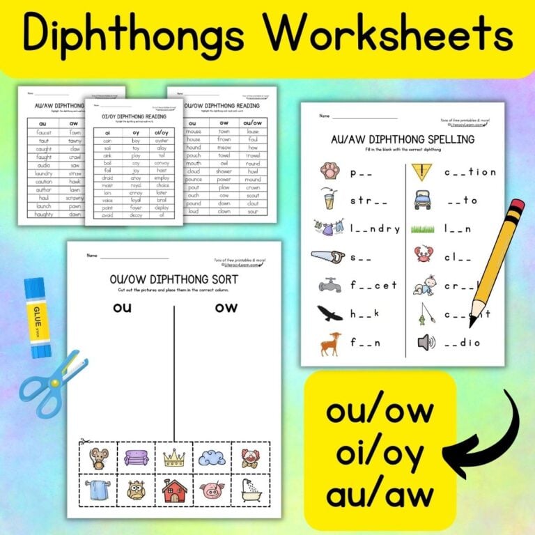 Teaching Diphthongs OI and OY with Free Printable - Literacy Learn