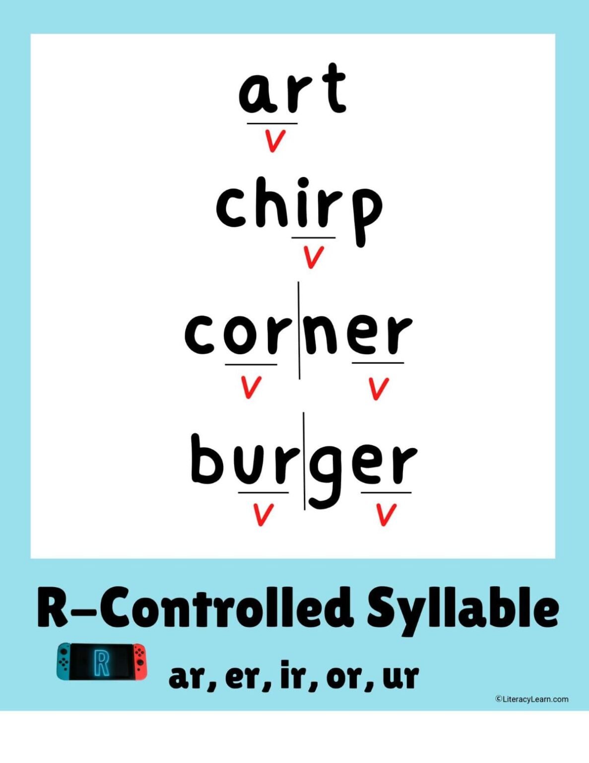 R-Controlled Phonics Bingo Game: FREE Printables - Literacy Learn