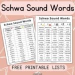 128+ Schwa Sound Words: Free Printable Lists - Literacy Learn