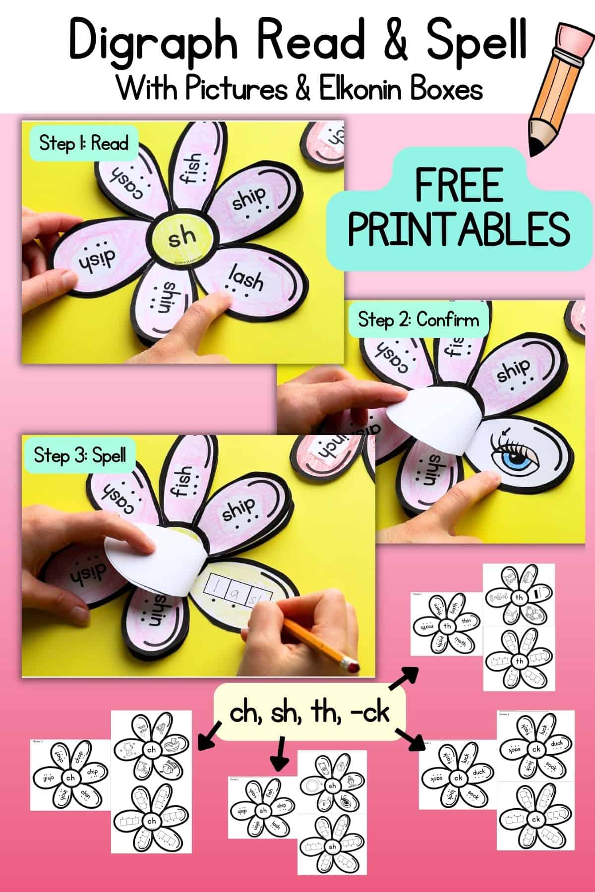 Free Digraph Spelling Practice Activities: Sh, Ch, Th, Ck - Literacy Learn