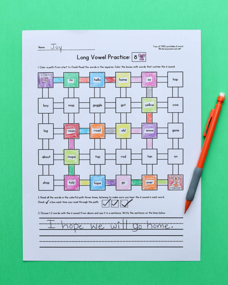 Free Long Vowel Worksheets - 5 Printables - Literacy Learn