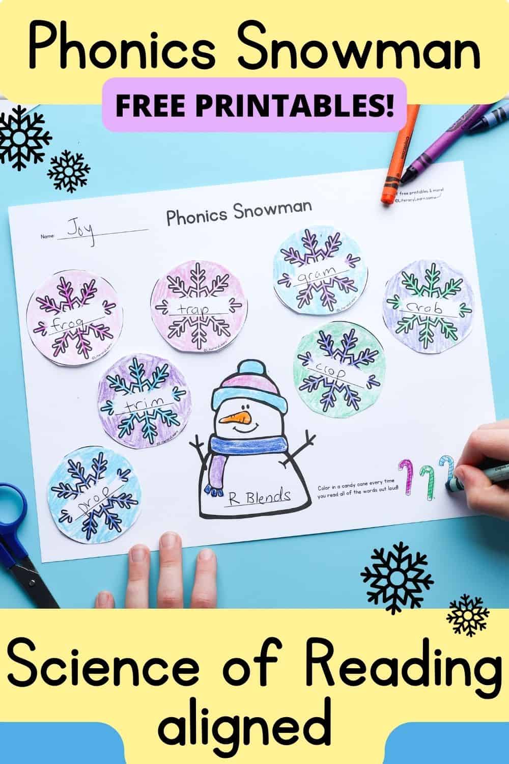 Phonics Snowman - Free Printables - Literacy Learn
