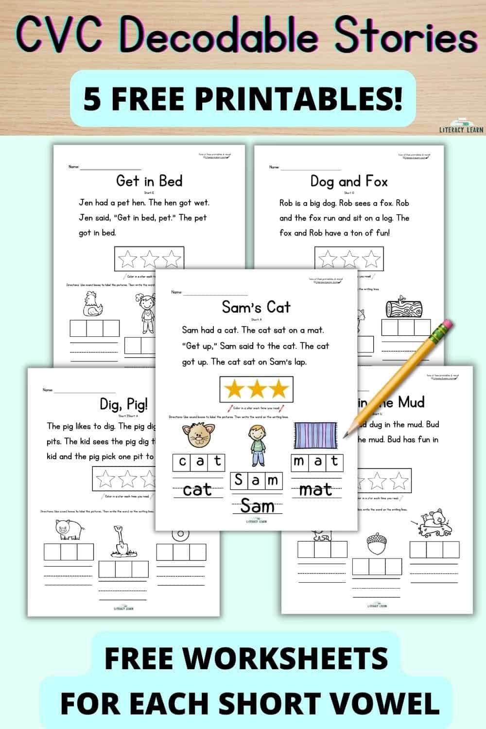 Free CVC Word Decodable Stories for Reading & Spelling - Literacy Learn