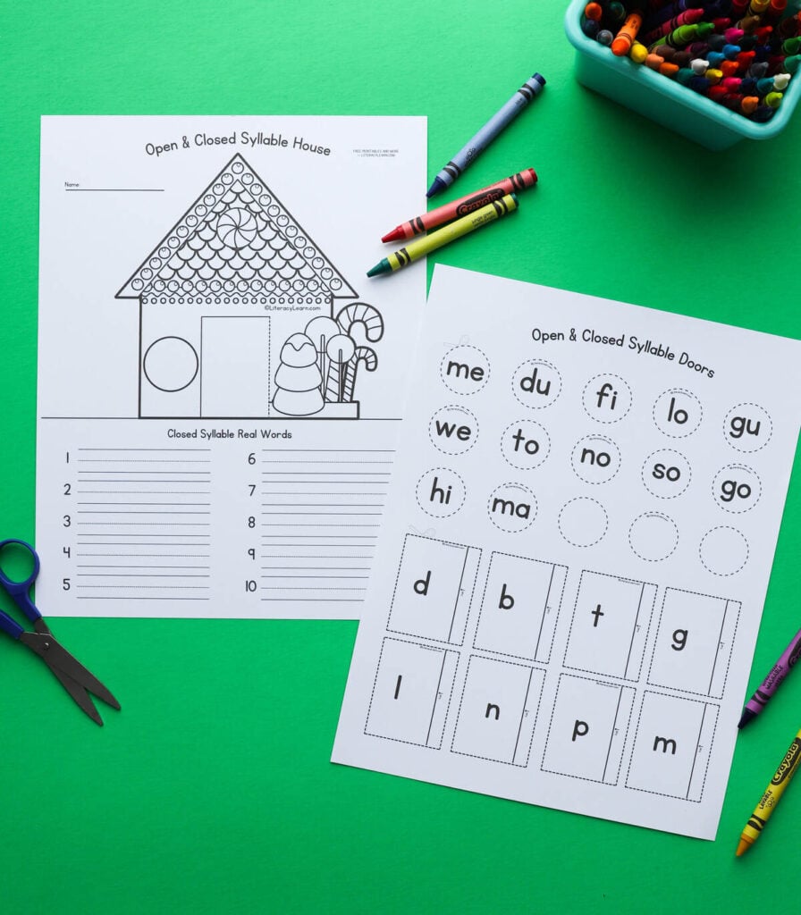 Open & Closed Syllable Houses: Free Printables - Literacy Learn