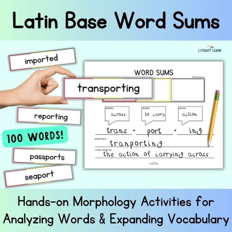 All About Word Sums - Literacy Learn