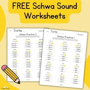 Schwa Sound Practice Worksheets: FREE Printables - Literacy Learn