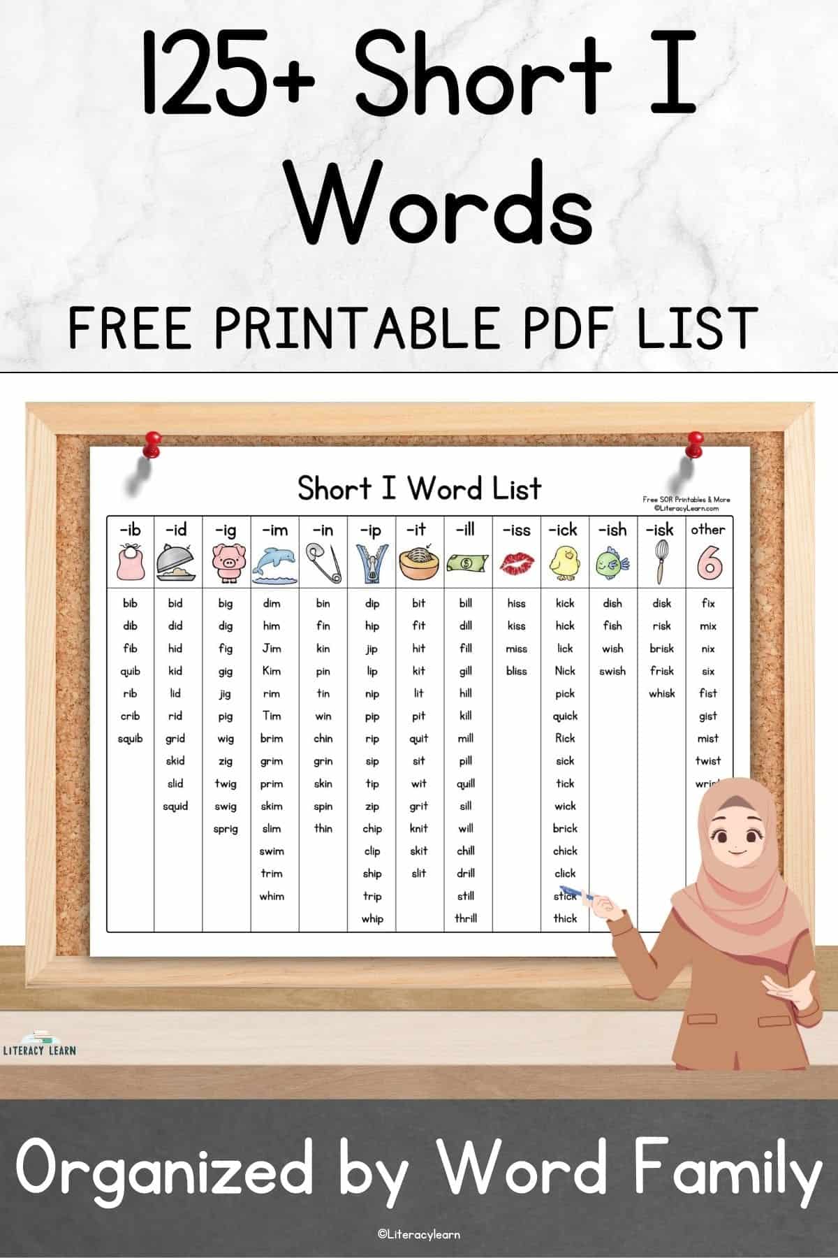 125+ Short I Words (Free Printable List) - Literacy Learn