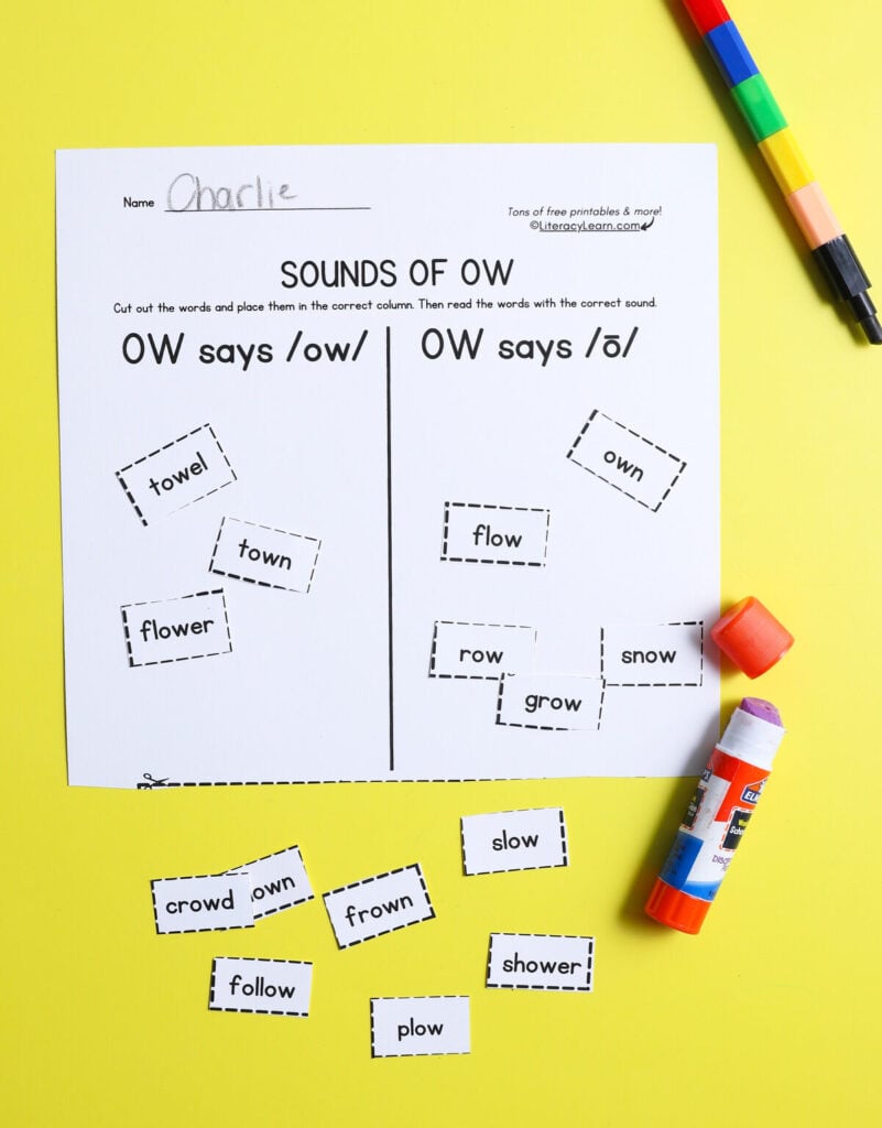 OW Sounds: Free Printables - Literacy Learn