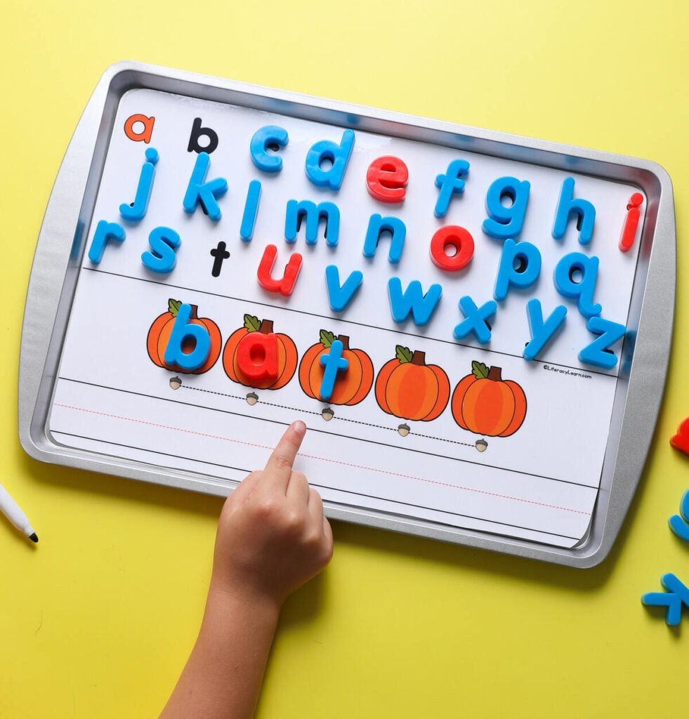 Free Pumpkin Magnet Letters Mat Activity - Literacy Learn