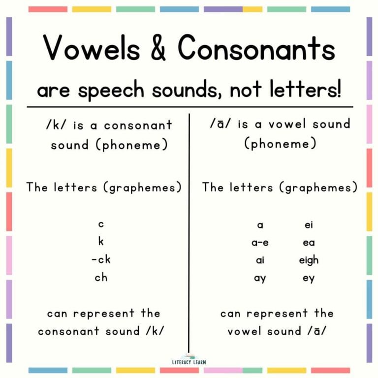 The Differences Between Vowels and Consonants - Literacy Learn