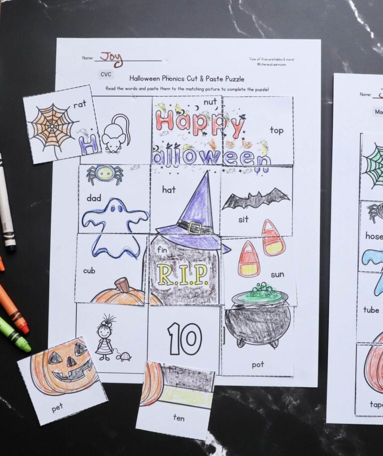 FREE Halloween Read & Match Puzzles (CVC & Magic e) - Literacy Learn