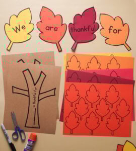 Free Printable Thankful Tree with Leaves - Literacy Learn