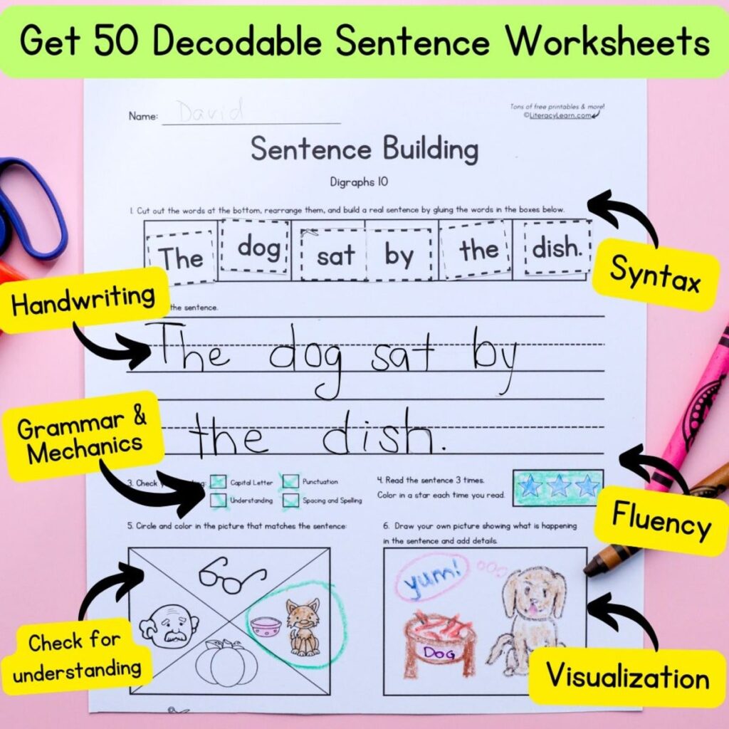 Build a Sentence Worksheets - FREE Printables! - Literacy Learn
