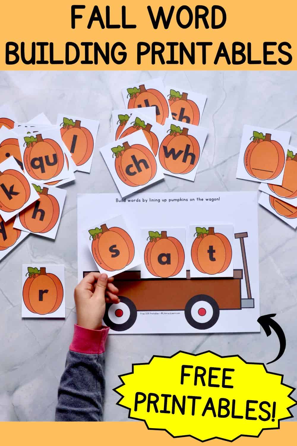Fall Wagon Word Building Pumpkins - Free Printables! - Literacy Learn