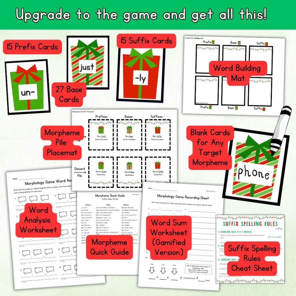 Holiday Morphology Word Building - Free Printables - Literacy Learn