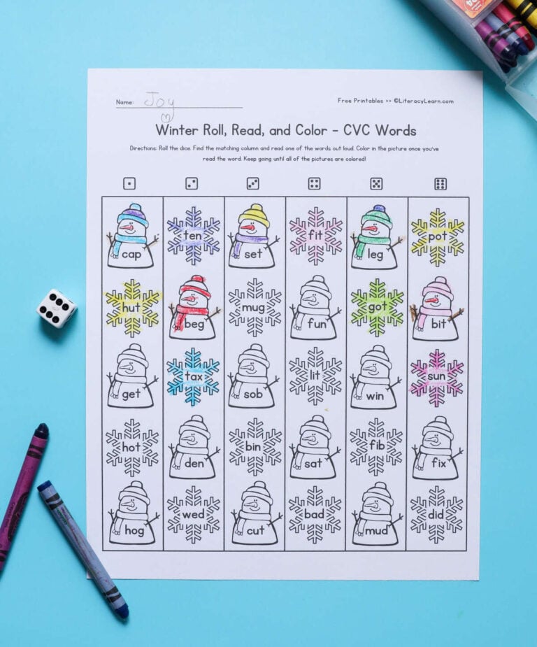Christmas CVC Worksheets for Kindergarten - FREE Printables - Literacy ...