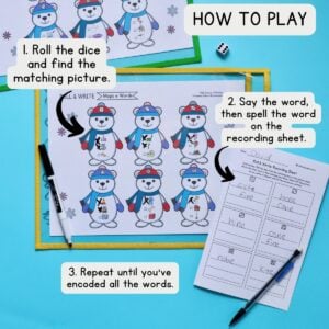 Magic E Winter Roll & Write - Free Printables! - Literacy Learn