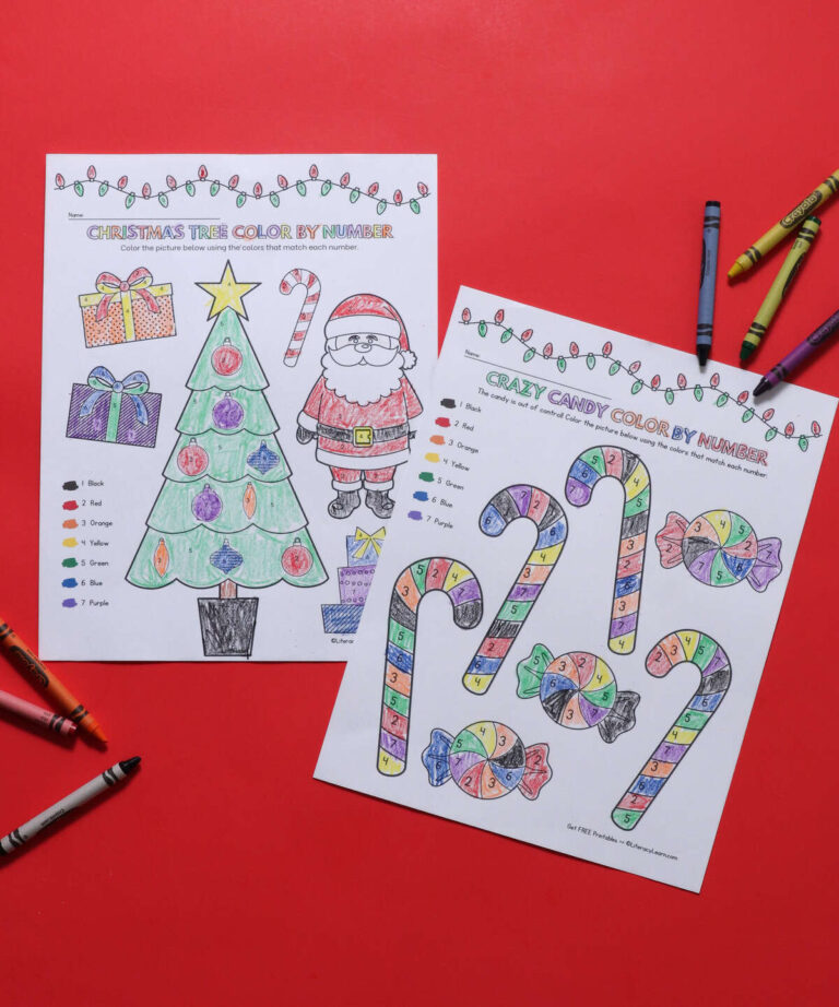 Christmas Color-by-Number: FREE Printable Pages - Literacy Learn