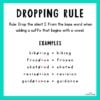 Dropping Rule: Free Printables for Teaching Spelling - Literacy Learn