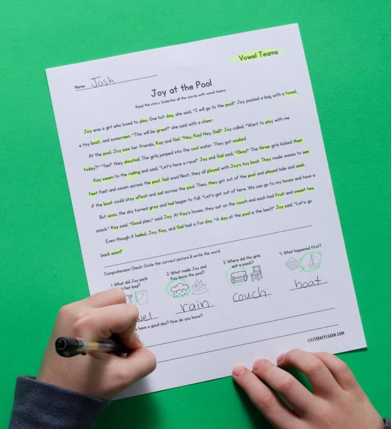 Vowel Teams Decodable Passages - FREE Printables! - Literacy Learn