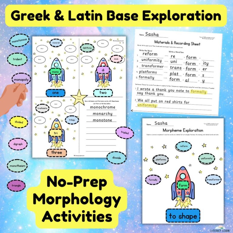 Morpheme Exploration: 2 Free Printables - Literacy Learn