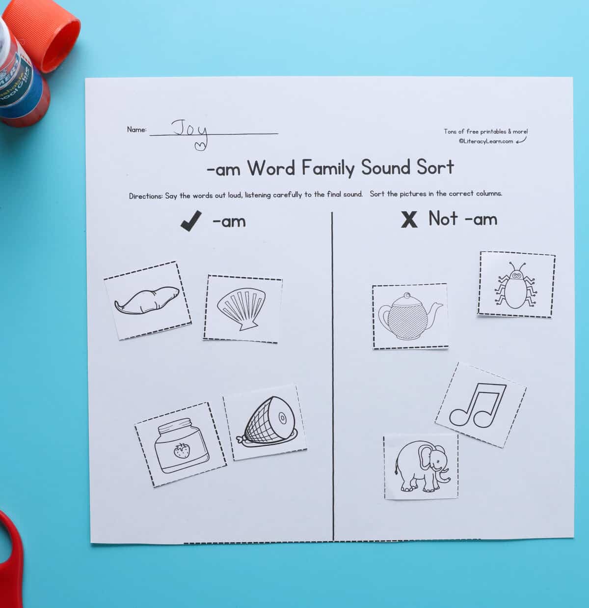 -Am Word Family Worksheets: 7 FREE Printables! - Literacy Learn