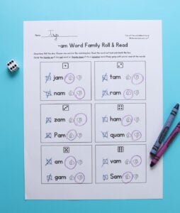 -Am Word Family Worksheets: 7 FREE Printables! - Literacy Learn