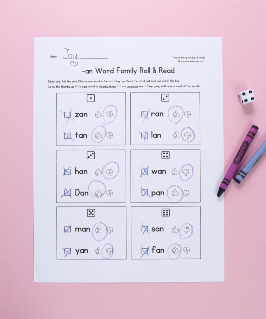 -An Word Family Worksheets: 7 FREE Printables! - Literacy Learn