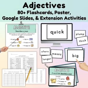 Adjectives Flashcards - 80+ Free Printables - Literacy Learn