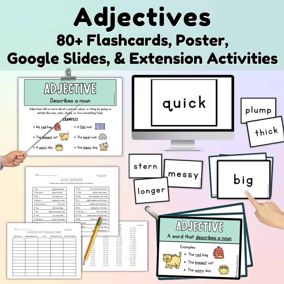 Adjectives Flashcards - 80+ Free Printables - Literacy Learn