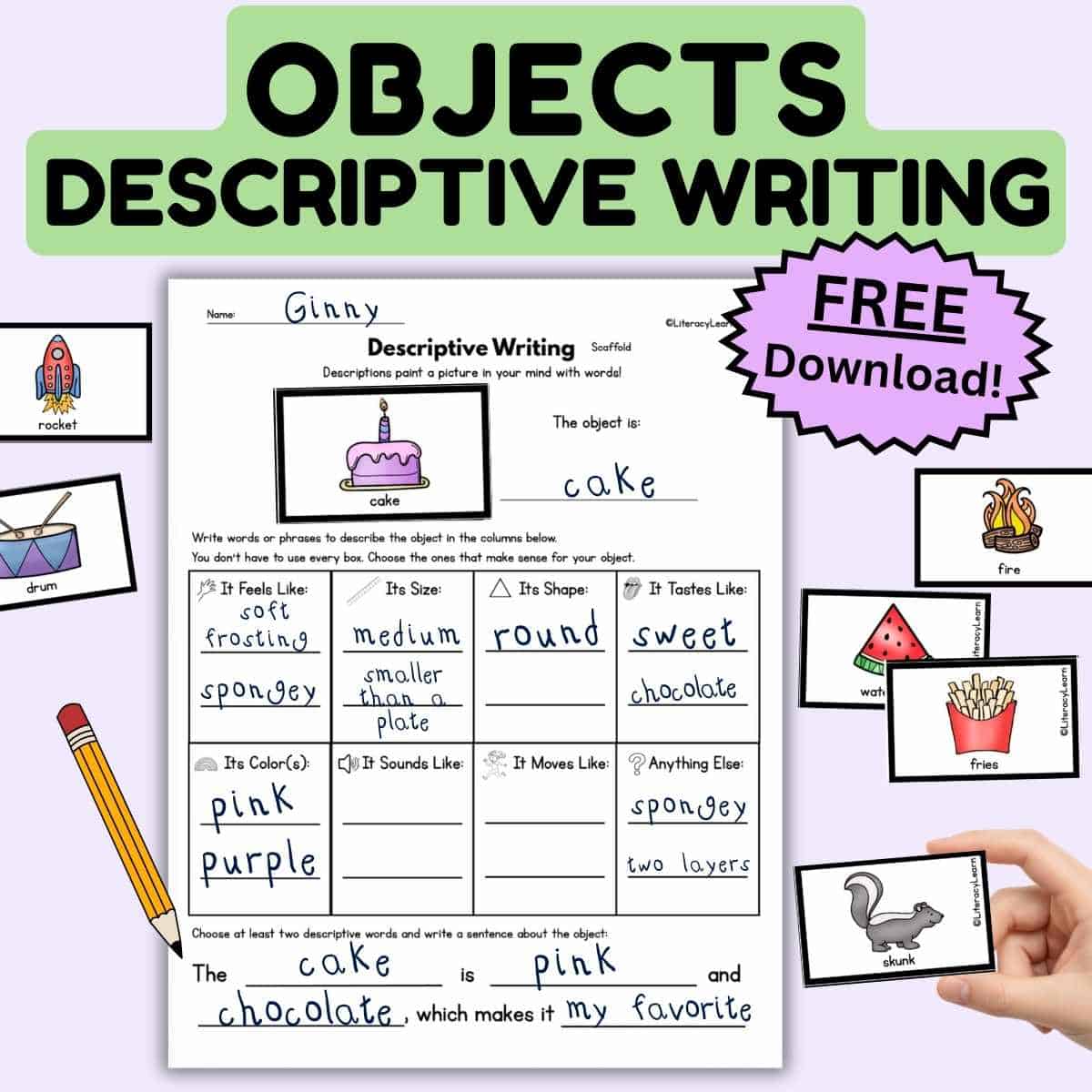 Descriptive Writing Object Cards - FREE Printables! - Literacy Learn