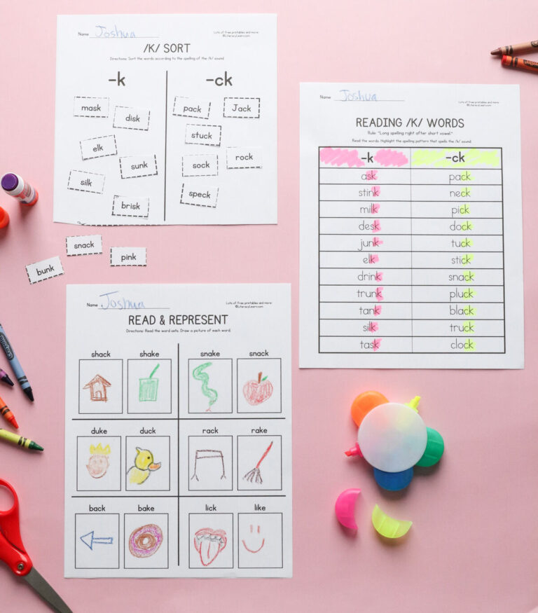 K vs. -CK Spelling Rule + Free Printables - Literacy Learn